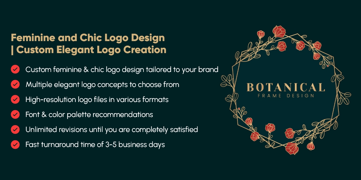 Feminine and Chic Logo Design | Custom Elegant Logo Creation - Web Design Studio | Pie Solutions