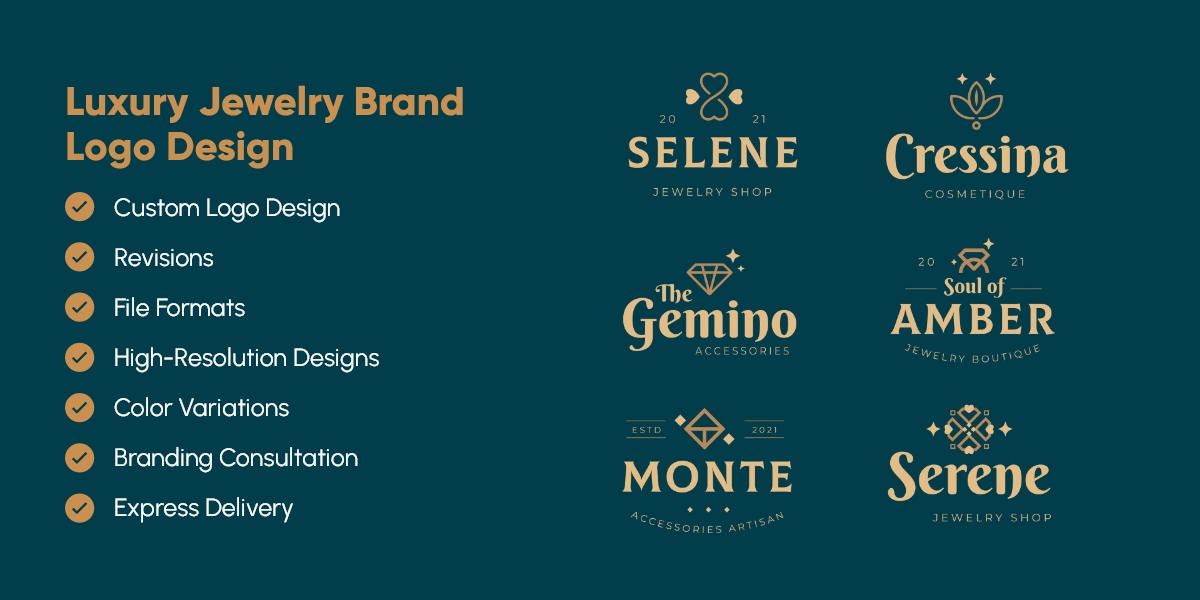 Luxury Jewelry Brand Logo Design - Web Design Studio | Pie Solutions