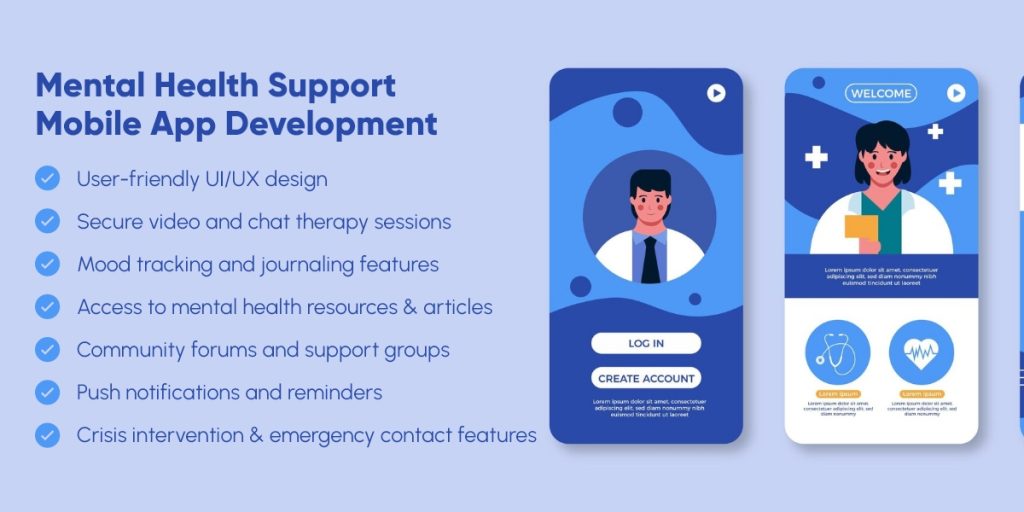 Mental Health Support Mobile App Development - Web Design Studio | Pie ...