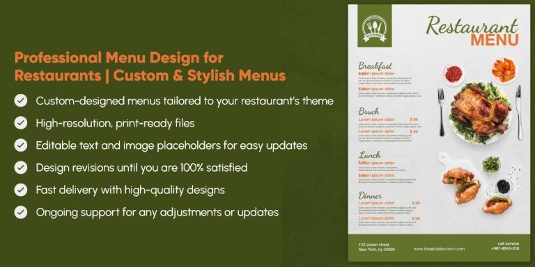 Professional Menu Design for Restaurants | Custom & Stylish Menus - Web ...