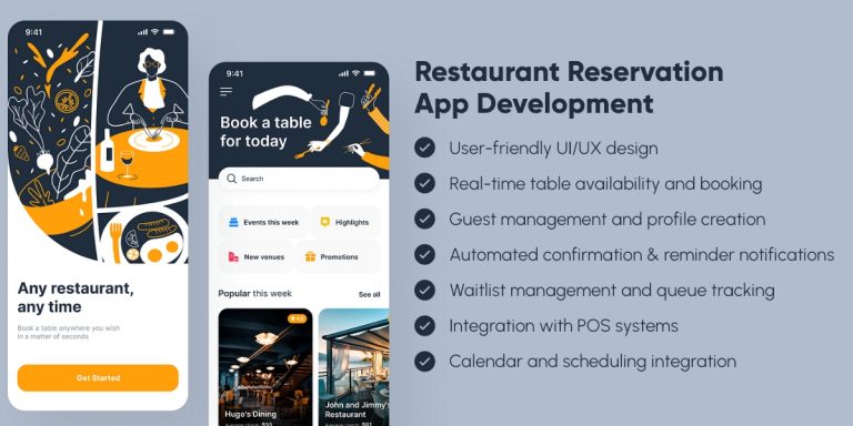 Restaurant Reservation App Development - Web Design Studio | Pie Solutions