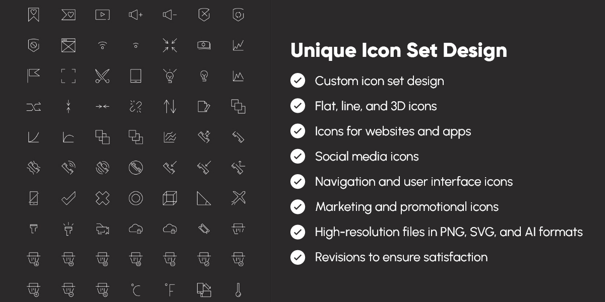 Unique Icon Set Design - Web Design Studio | Pie Solutions