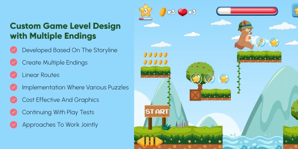 Custom Game Level Design with Multiple Endings - Web Design Studio | Pie Solutions