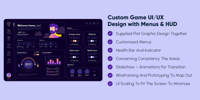 Custom Game UI/UX Design with Menus and HUD - Web Design Studio | Pie ...