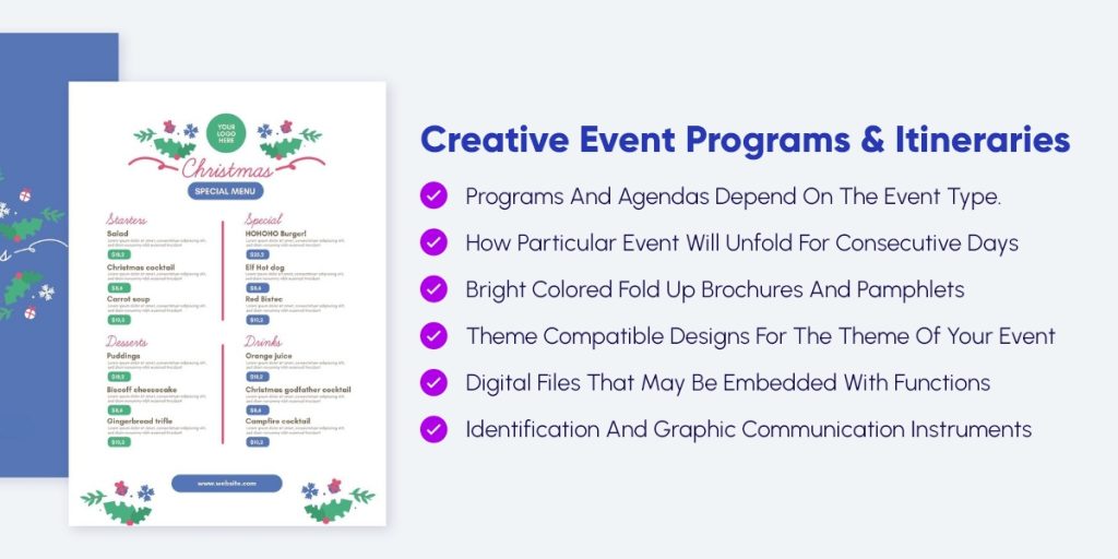 Creative Event Programs and Itineraries - Web Design Studio | Pie Solutions